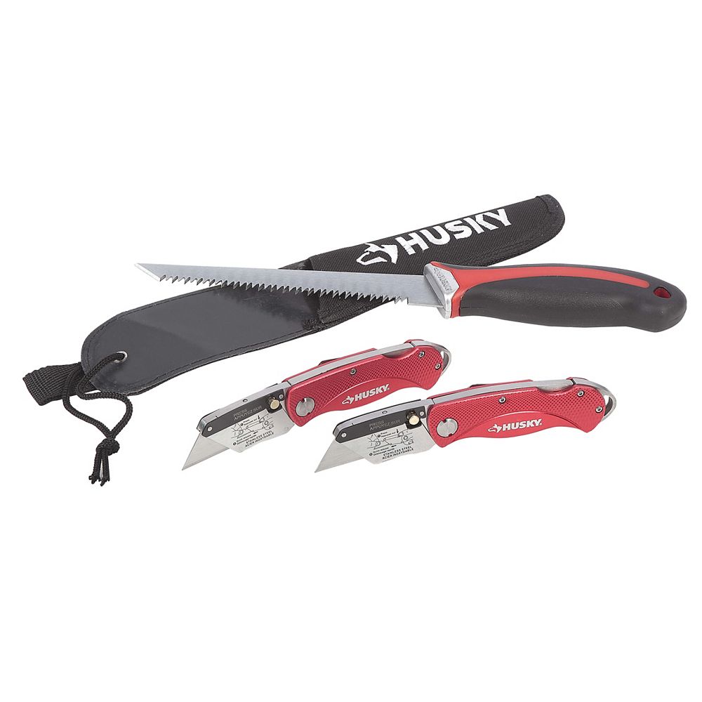 Husky 4-Piece Lock Back Knife and Jab Saw Set | The Home Depot Canada