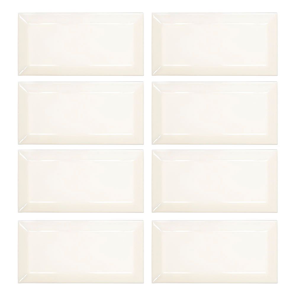 Jeffrey Court Royal Cream Bevelled 3-inch x 6-inch Ceramic Wall Tile (8 ...