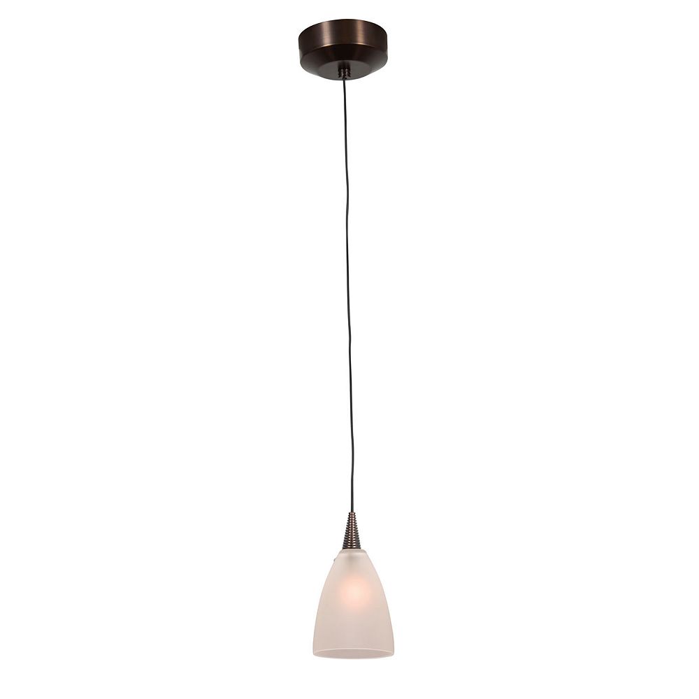 Filament Design Vista 1 Light Bronze Halogen Pendant with Frosted Glass ...