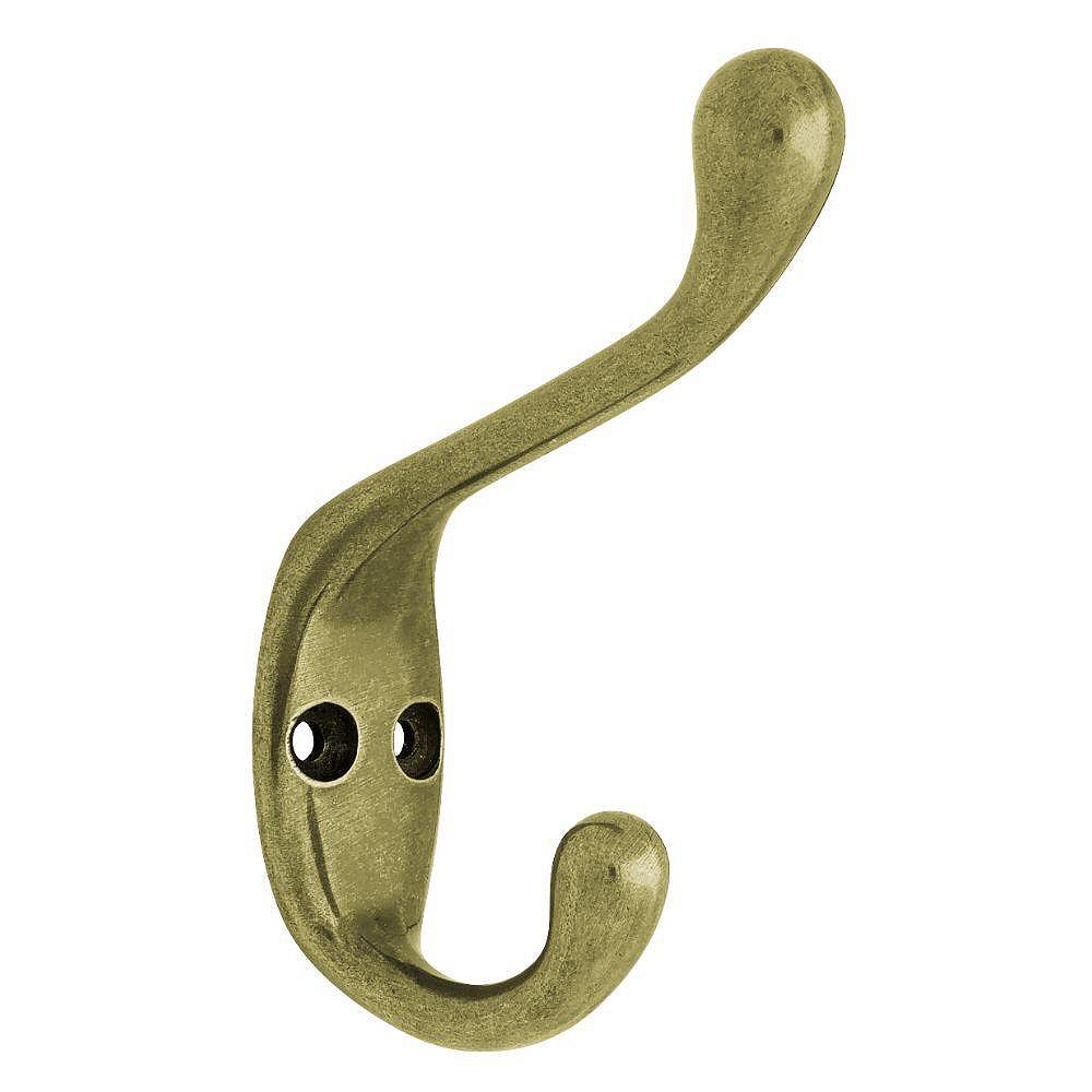 Liberty 3 In Heavy Duty Coat And Hat Hook Antique Brass The Home Depot Canada