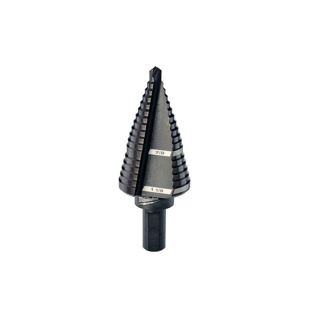 Milwaukee Tool 7/8 -inch - 1-1/8 -inch #9 Black Oxide Step Drill Bit (2 ... Milwaukee Tool 7/8 -inch - 1-1/8 -inch #9 Black Oxide Step Drill Bit (2 ...