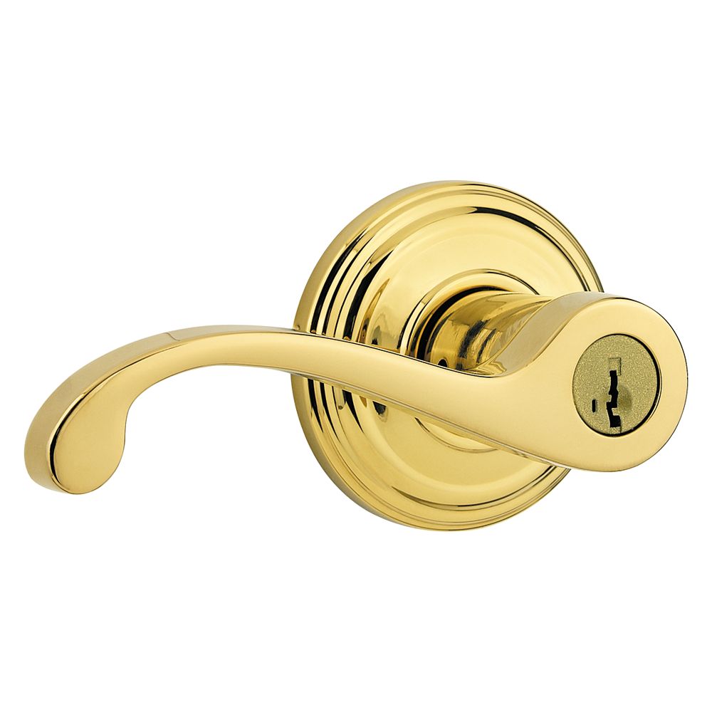 Weiser Commonwealth Polished Brass Entry Lever | The Home Depot Canada