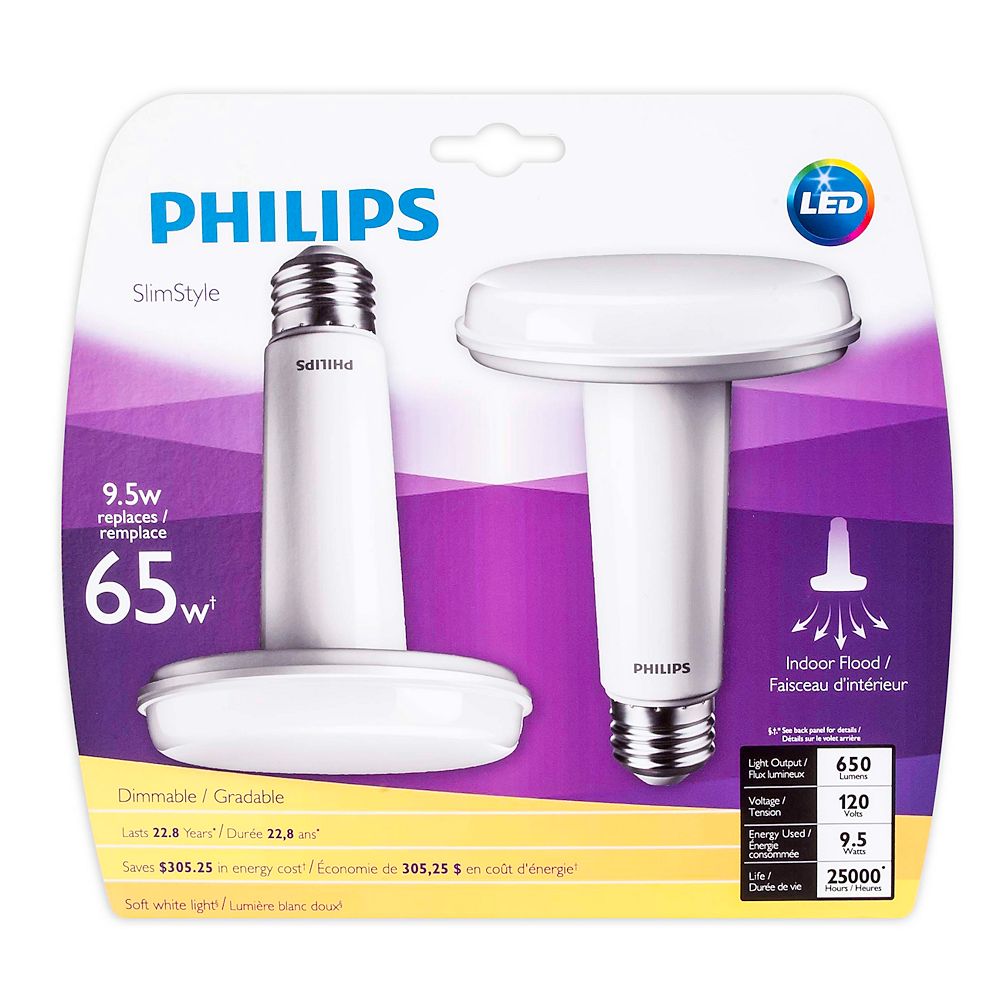 Philips LED 9.5W = 65W BR30 Soft White (2700K) - (2-Pack) | The Home ...