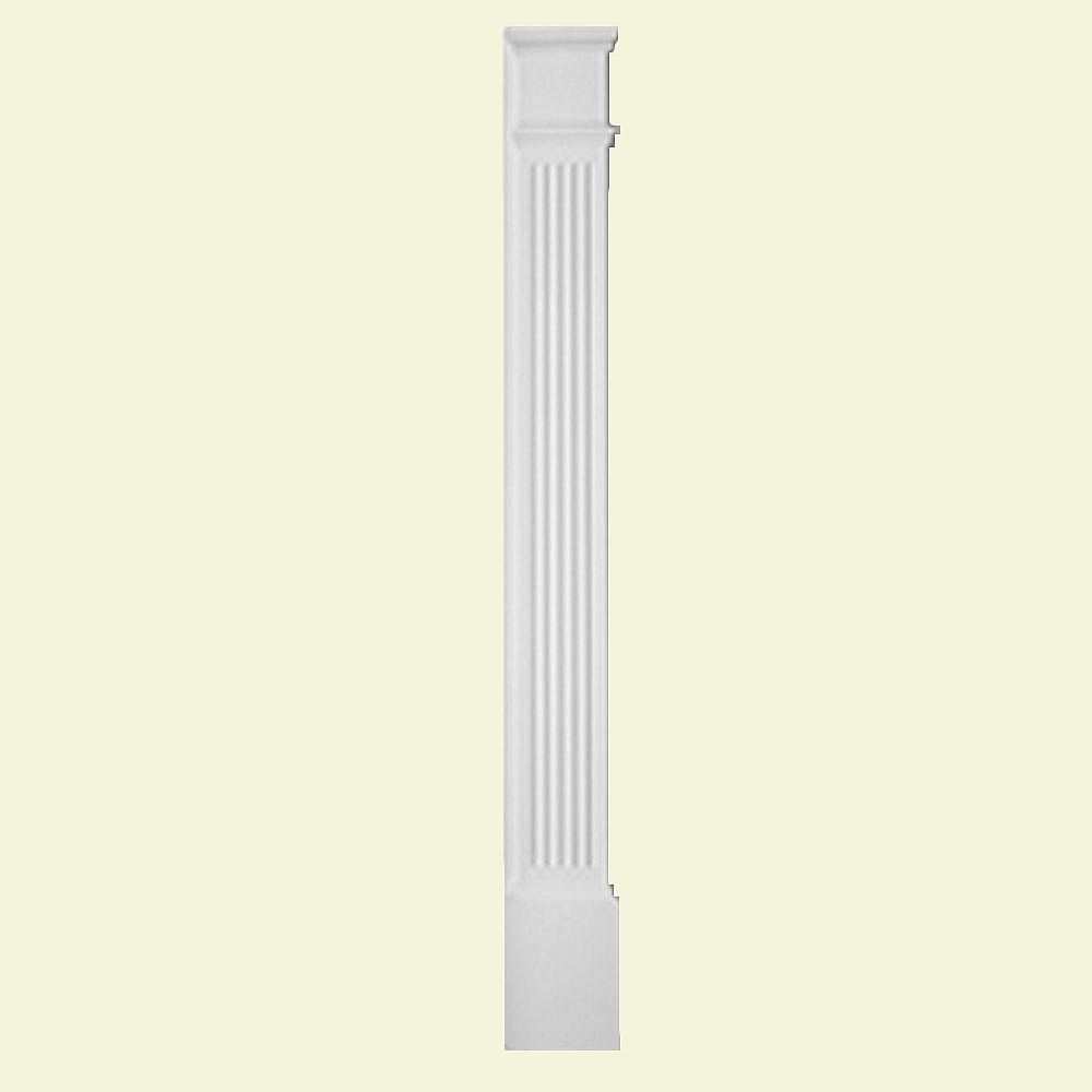 Fypon 86 Inch x 4-1/2 Inch x 1-5/8 Inch Pilaster Fluted Molded Plinth ...