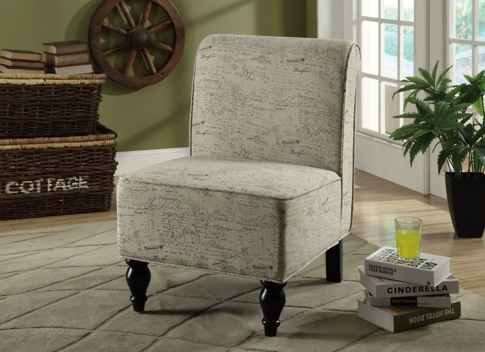 Monarch Specialties Contemporary Slipper Accent Chair in White with ...
