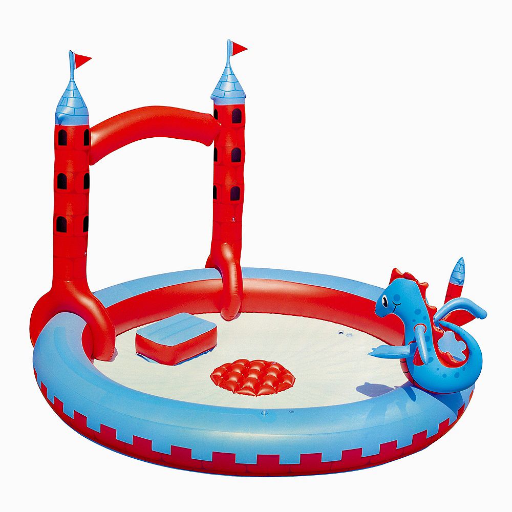 Splash & Play Interactive Castle Inflatable Play Pool | The Home Depot ...