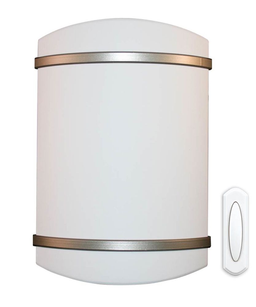 Heath Zenith Wireless Battery Operated Door Chime - Satin Nickel Trim ...