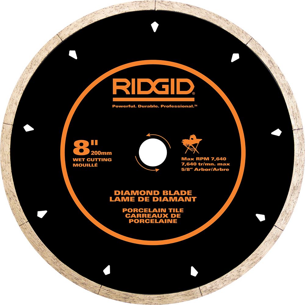 RIDGID 8 Inch Porcelain Diamond Blade | The Home Depot Canada