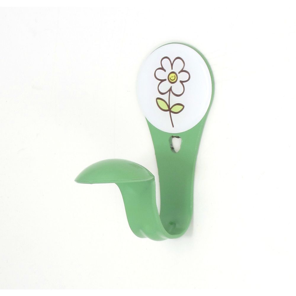 Klassen Smart Hooks Green Single Self Adhesive hook with flower decal ...