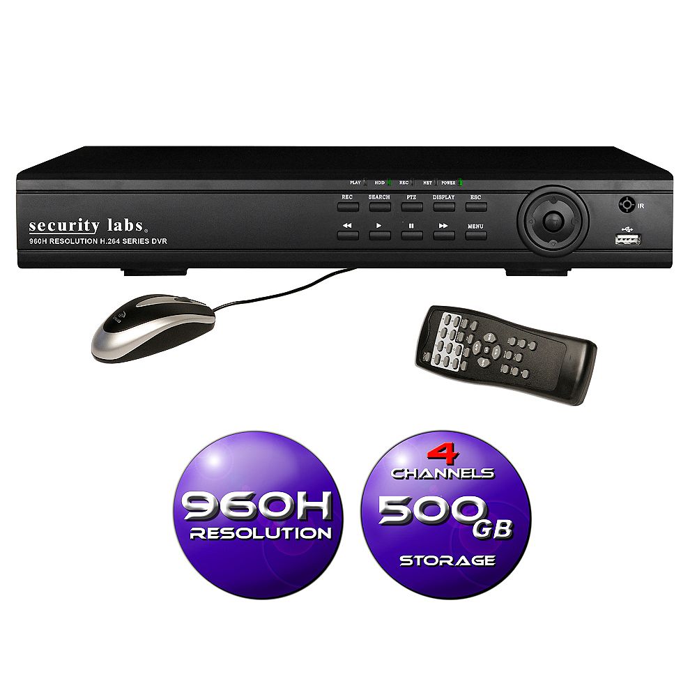Security Labs SLD257 4 CH 960H Resolution DVR with 500GB HDD, Internet ...