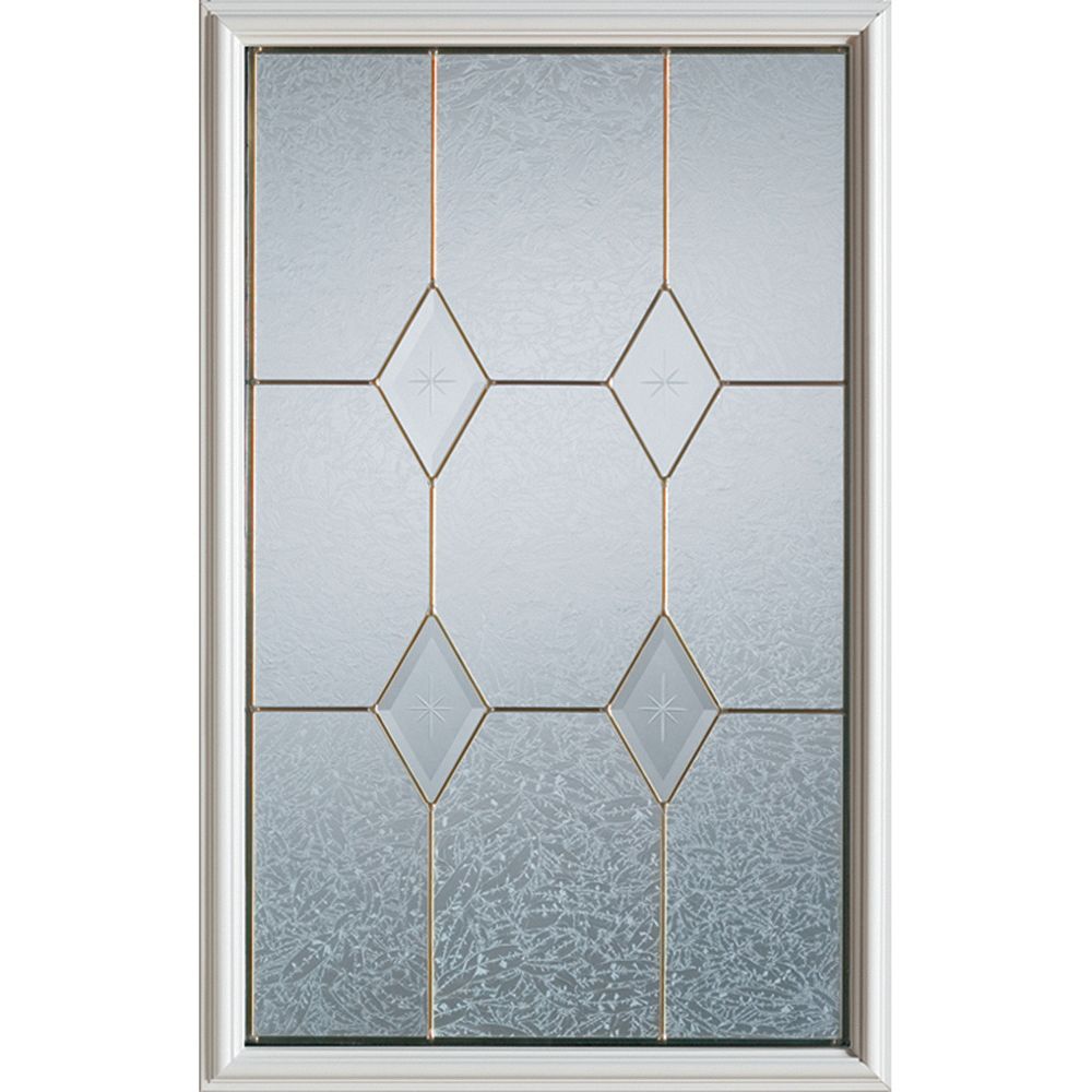 STANLEY Doors 23 inch x 37 inch Tulip Zinc Caming 1/2 Lite Decorative ...