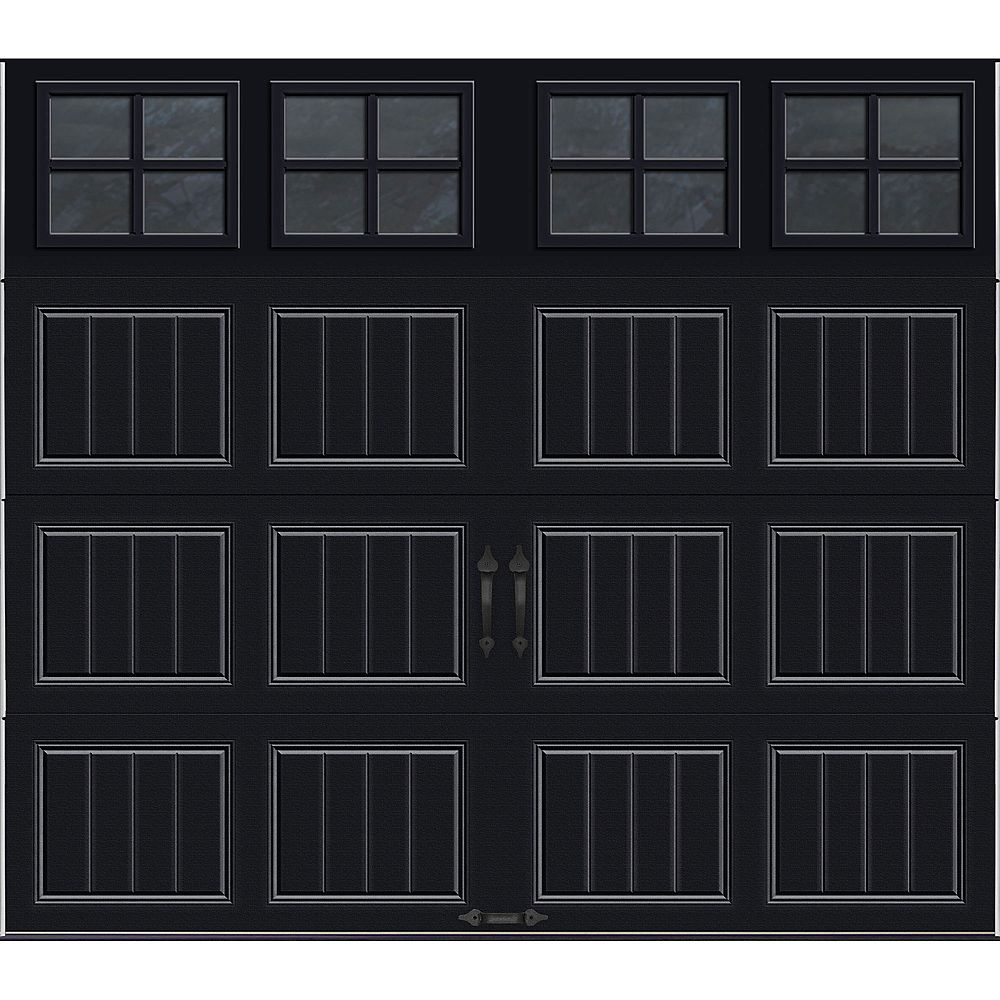 Clopay Gallery Collection 8 ft. x 7 ft. Intellicore Insulated Black ...