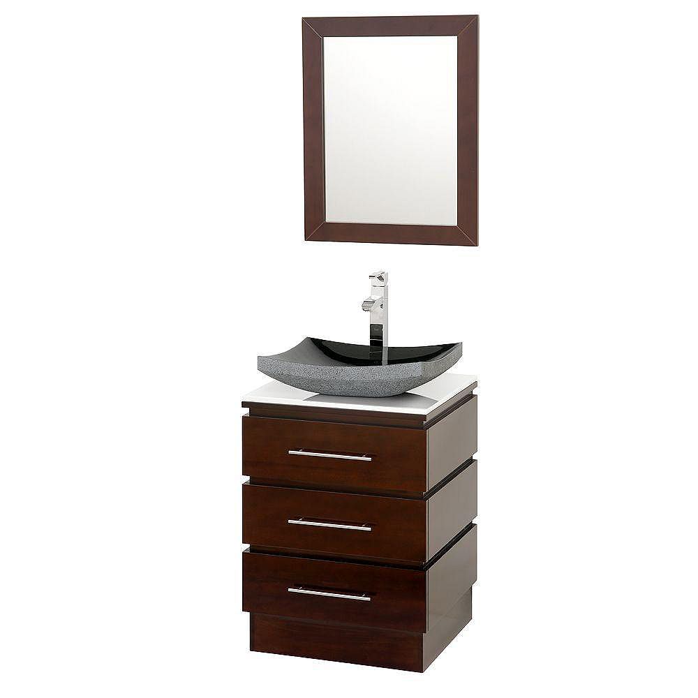 Wyndham Collection Rioni 22-inch W 2-Drawer Vanity in Brown With ...