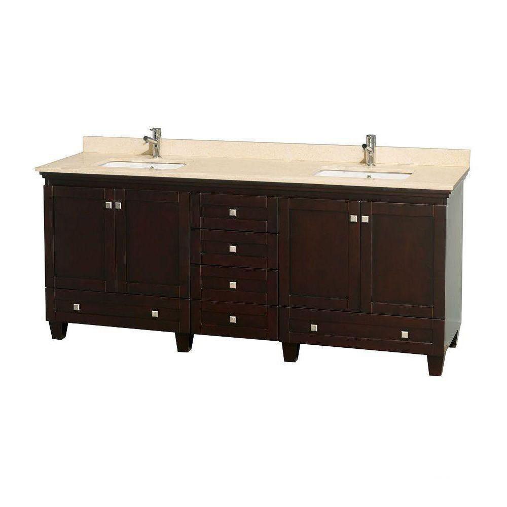 Wyndham Collection Acclaim 80-inch W 6-Drawer 4-Door Vanity in Brown ...