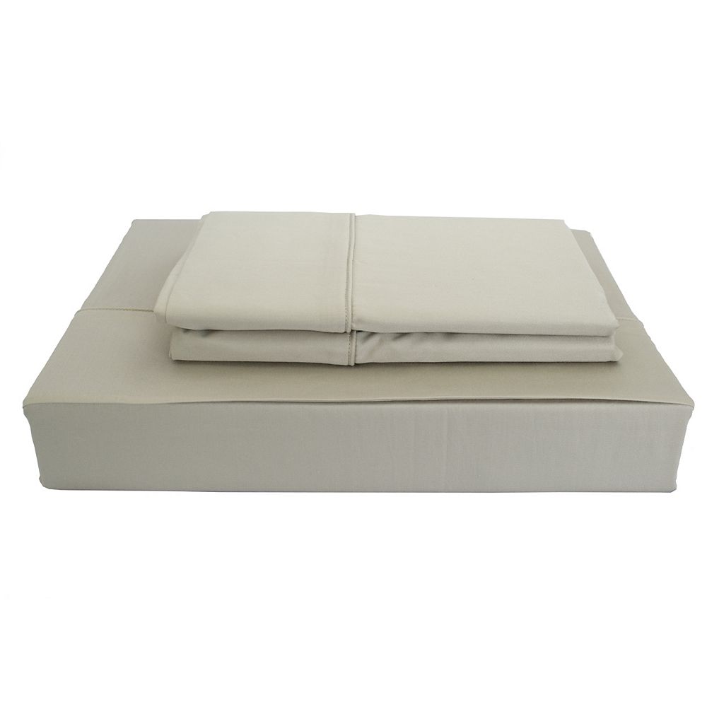 Maholi 250TC Solid Sheet Set, Taupe, Queen | The Home Depot Canada