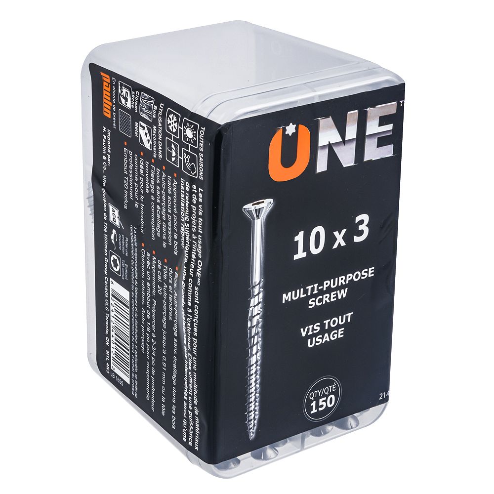 ONE SCREW #10 x 3-inch Multi Purpose Screw with Driver Bit - 150pcs ...