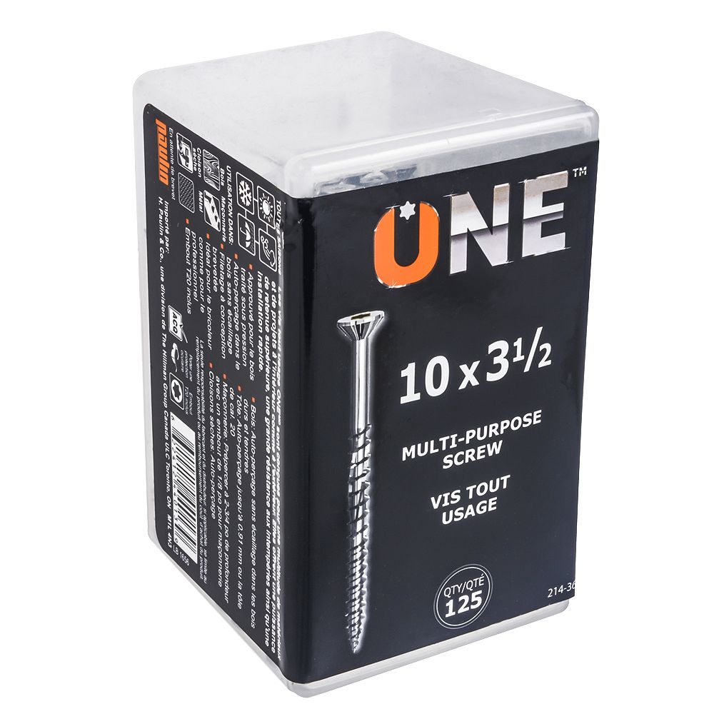 ONE SCREW #10 x 3-1/2-inch Multi Purpose Screw with Driver Bit - 125pcs ...