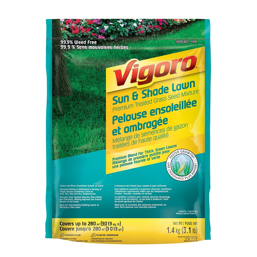 Vigoro Premium Treated Sun & Shade Grass Seed Mix (1.4 kg) | The Home ...