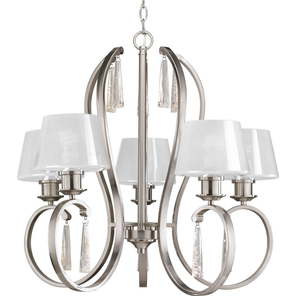 Progress Lighting Dazzle Collection 5-Light Brushed Nickel Chandelier ...