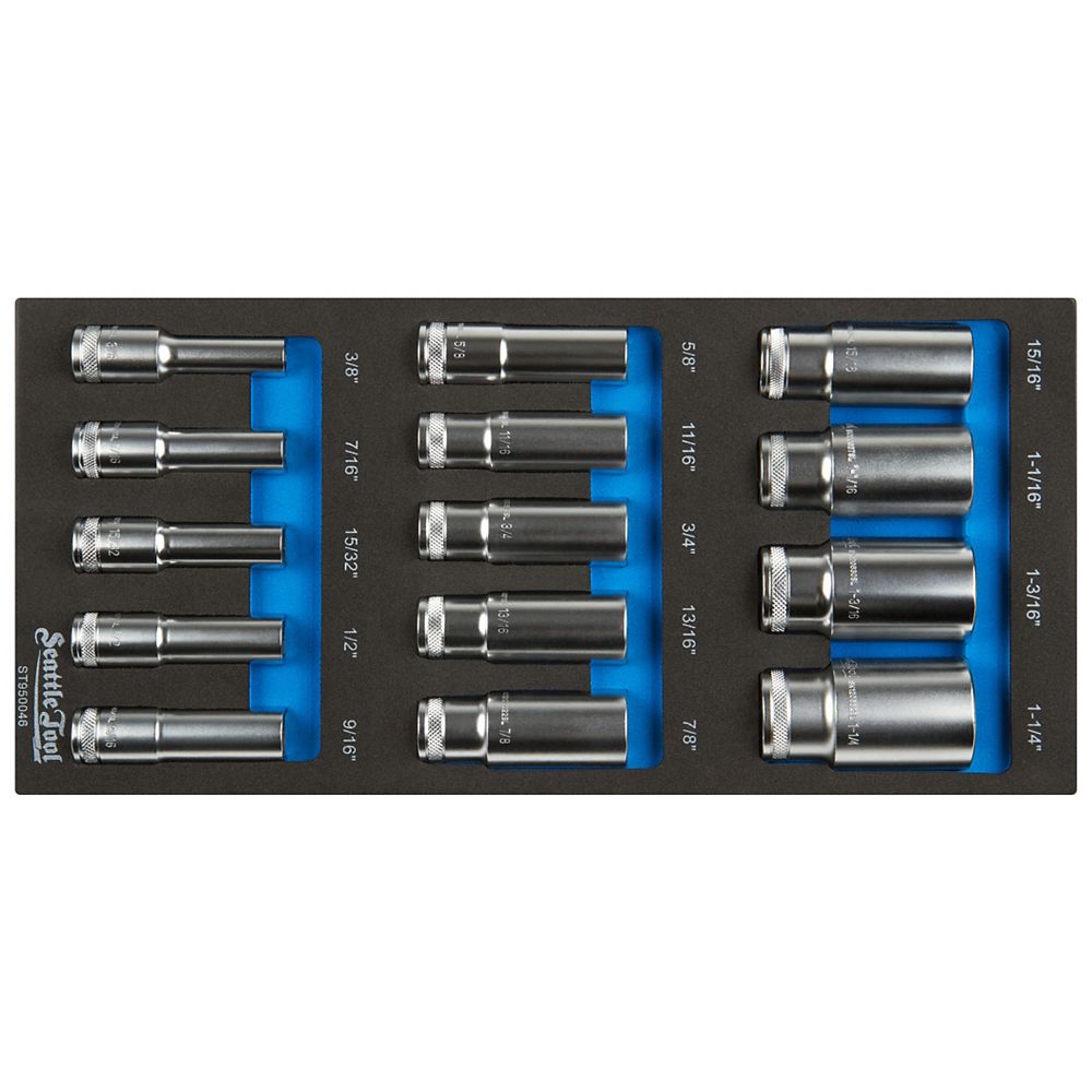 Seattle Tool 14-Piece 1/2-inch Deep Socket Set - SAE | The Home Depot ...