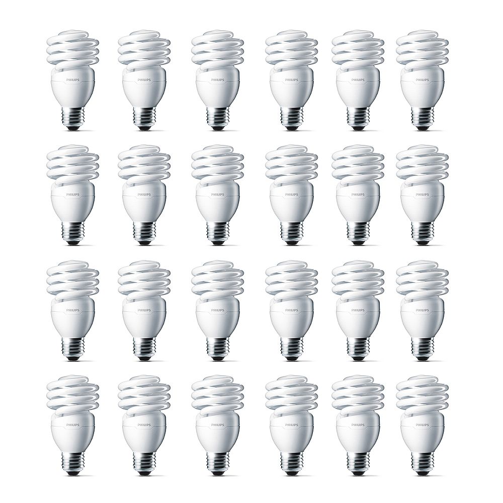 Philips 23W = 100W Soft White (2700K) Mini Twister CFL Light Bulb (24 ...