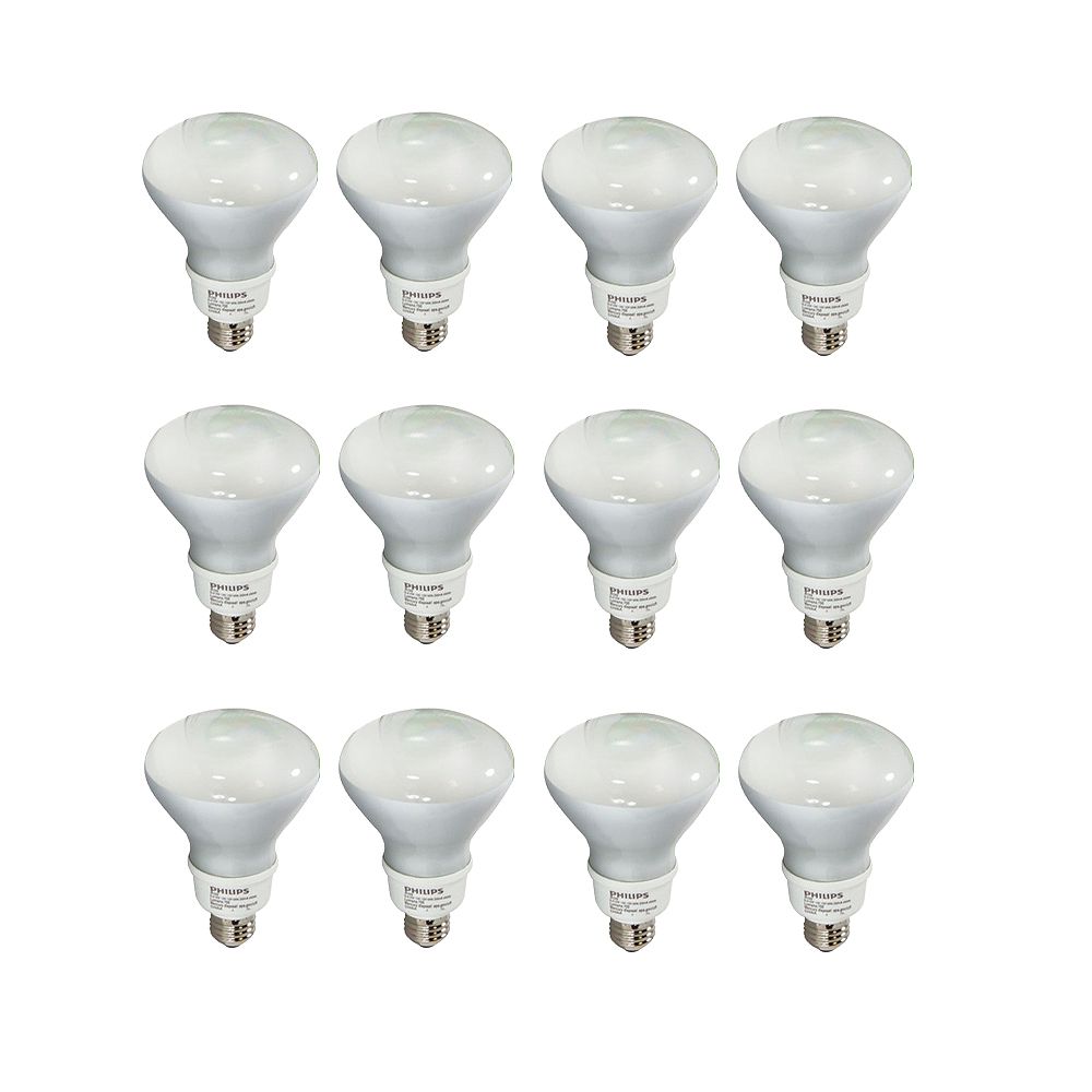 Philips CFL 15W = 65W R30 Reflector Daylight (6500K) - Case of 12 Bulbs ...