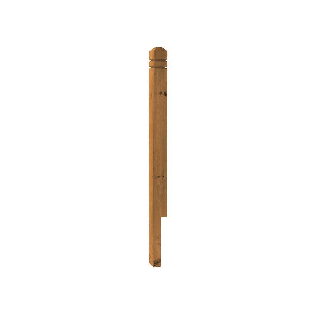 MicroPro Sienna 4 x 4 x 48" Pressure Treated Wood Modern Notched Post ...