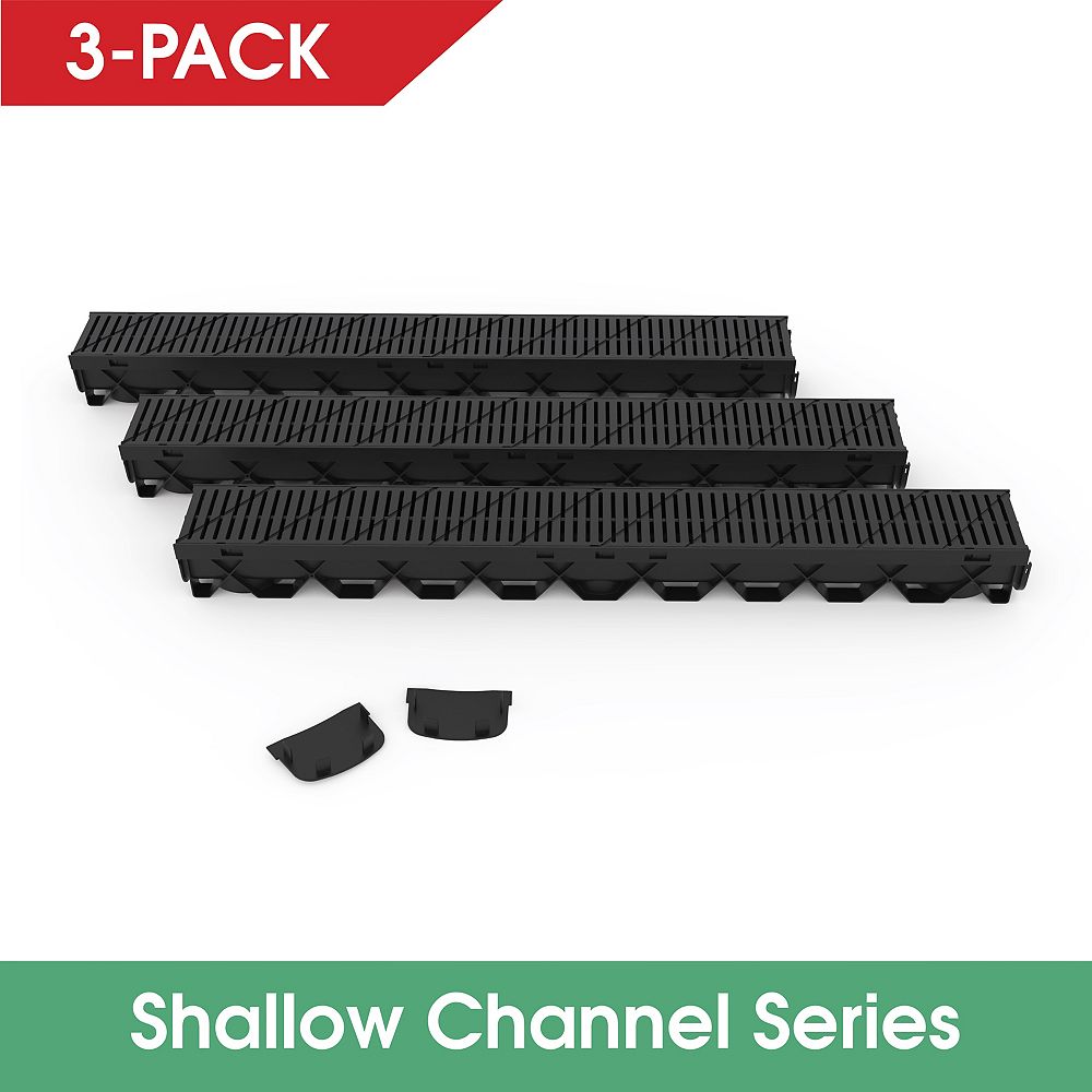 RELN Storm Mate 3Pc Low Profile Channel Drain Kit | The Home Depot Canada