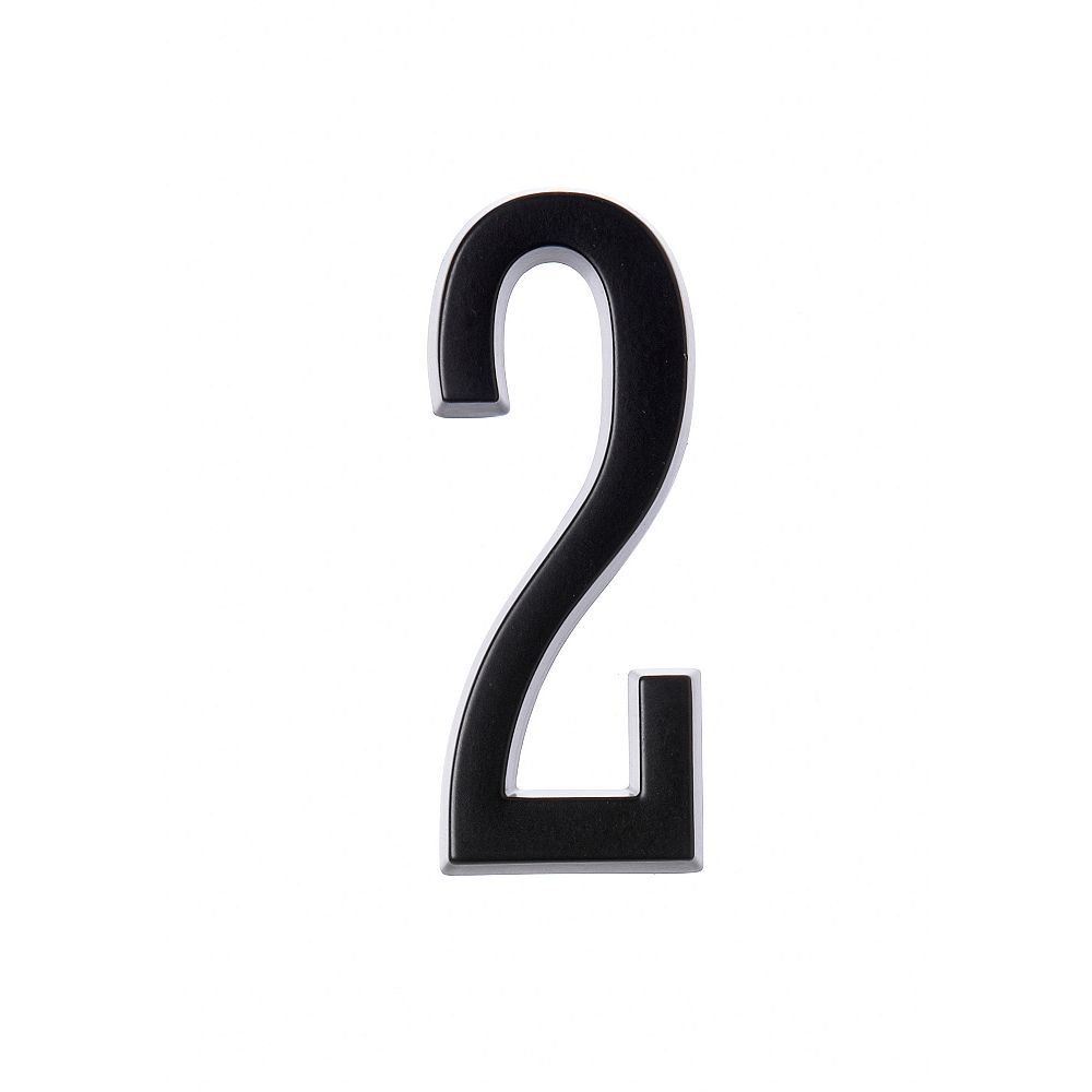 Hillman 4 Inch Stick-On Black House Number 2 | The Home Depot Canada
