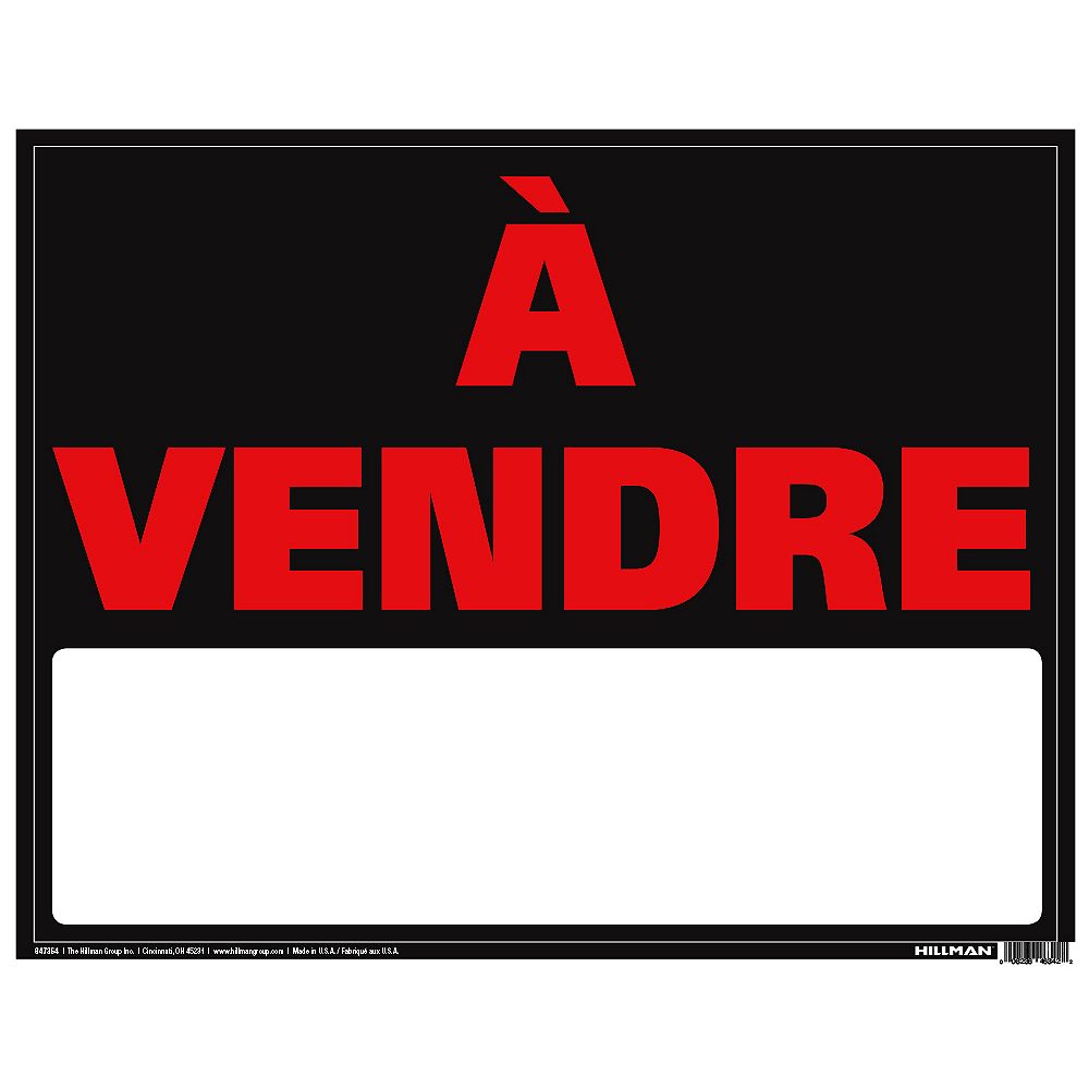 Hillman 19 x 24-inch À Vendre (For Sale) Sign - 1pc | The Home Depot Canada