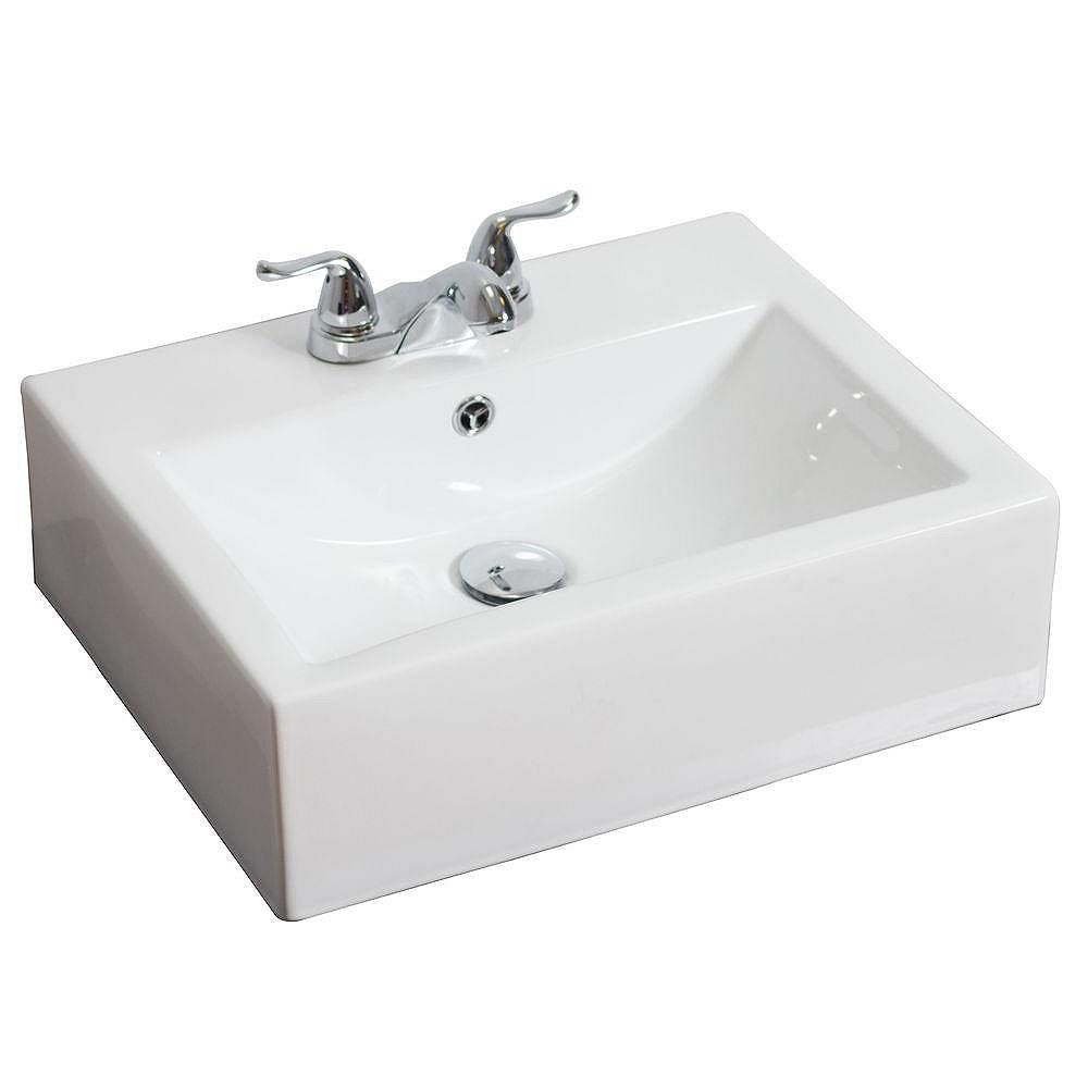 American Imaginations 20 1/2-inch W x 16-inch D Rectangular Vessel Sink ...