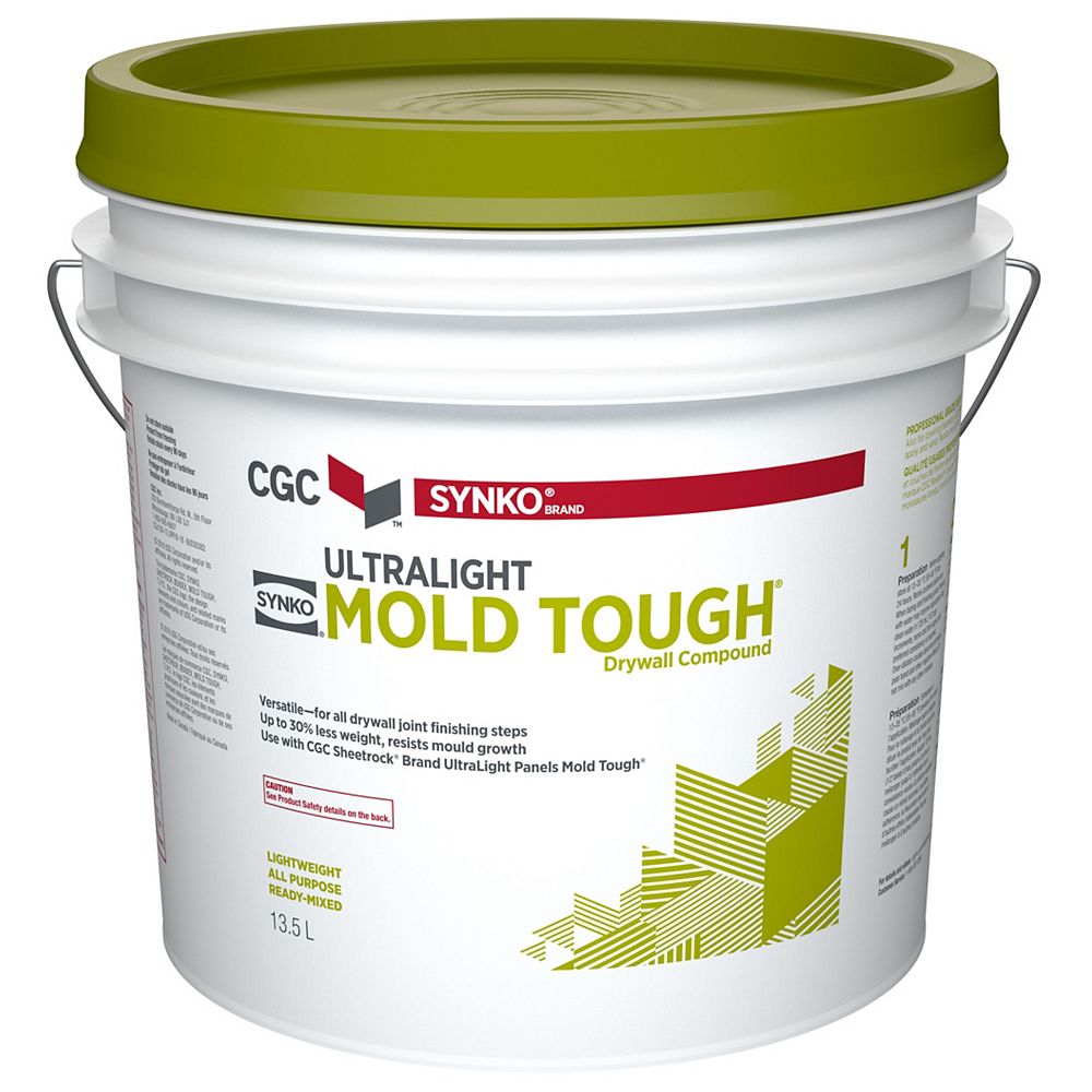CGC Synko UltraLight Mold Tough Drywall Compound 13 5 L Pail The cgc-synko-ultralight-mold-tough-drywall-compound-13-5-l-pail-the