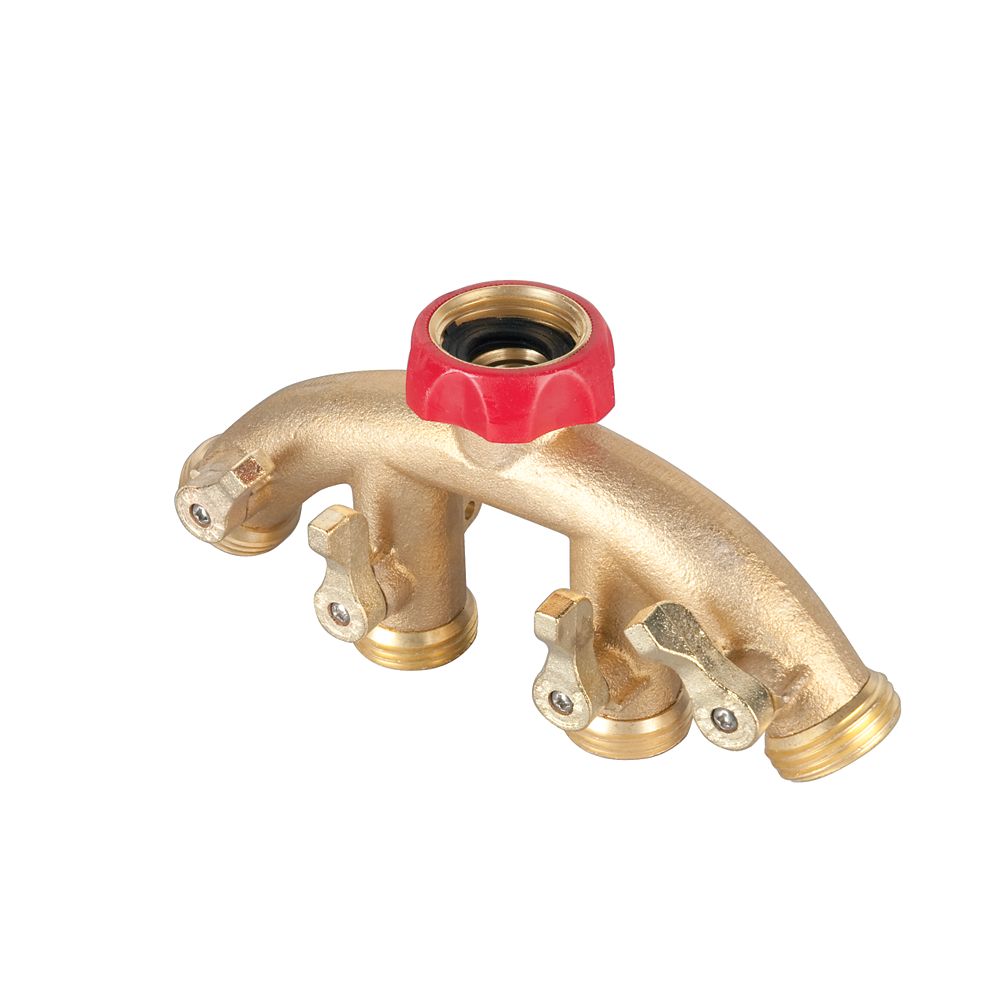 Rainwave Brass 4-Way Hose Connector | The Home Depot Canada