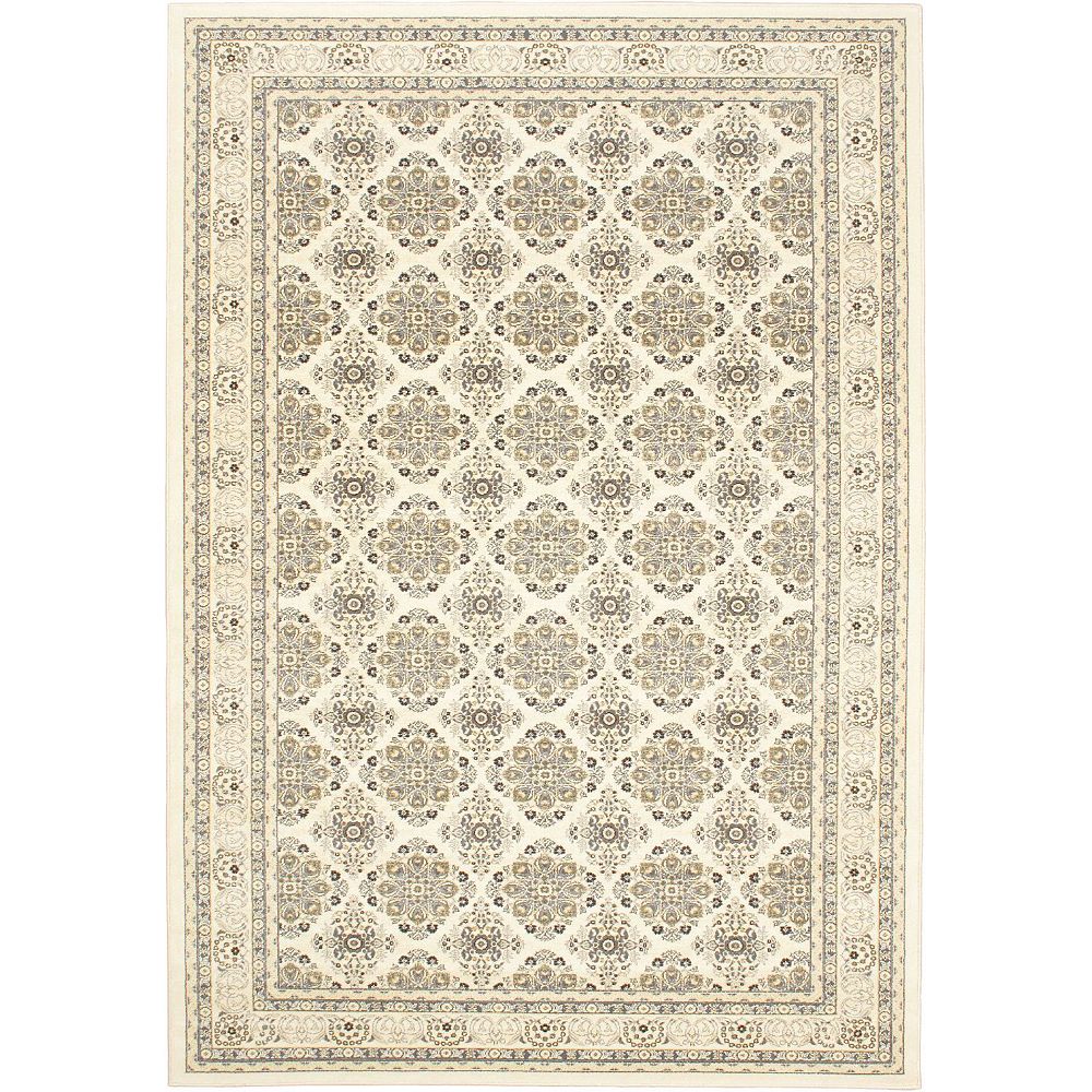 ECARPETGALLERY Classic Lattice Off-White 6 ft. 7-inch x 9 ft. 6-inch ...