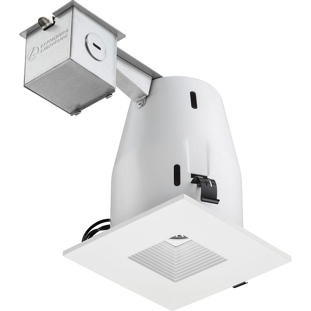 Lithonia Lighting 4-inch LED Recessed Square -White | The Home Depot Canada