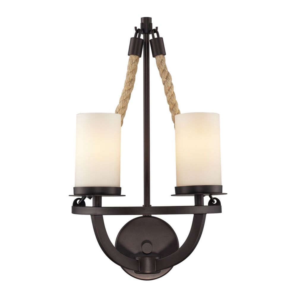 Titan Lighting Natural Rope 2 Light Sconce In Aged Bronze | The Home ...
