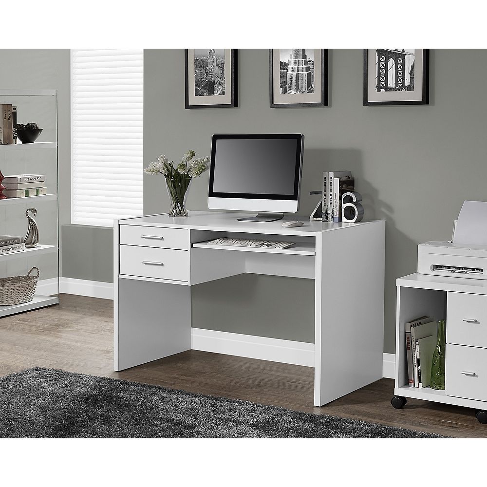 Monarch Specialties Standard Computer Desk in White | The Home Depot Canada