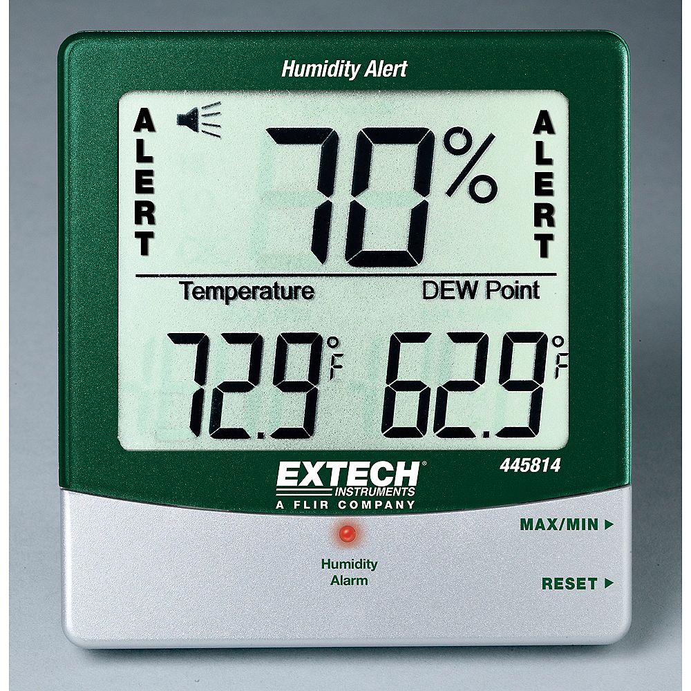 Extech Instruments Hydro-Thermometer Humidity Alert with Dew Point ...