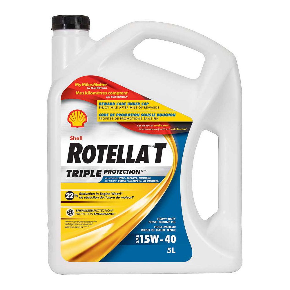 Shell Rotella Rotella 15W40 5L Huile Moteur Diesel | Home Depot Canada