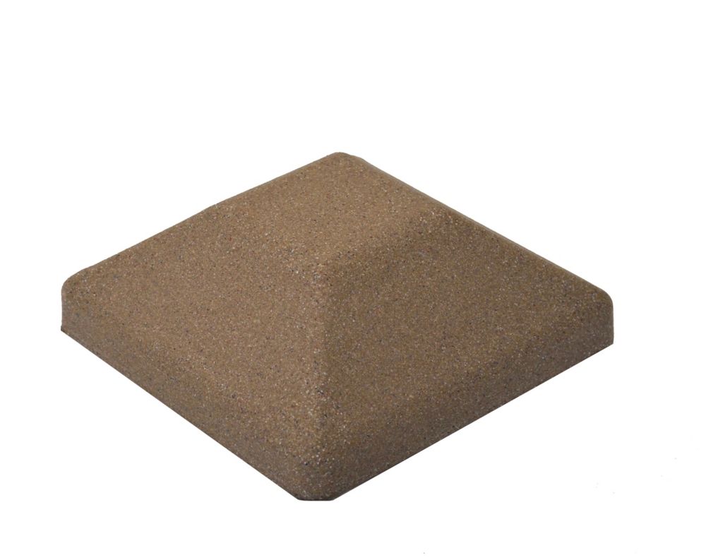 EcoStone 5-inch x 5-inch Brown Composite Square Fence Post Cap | The ...