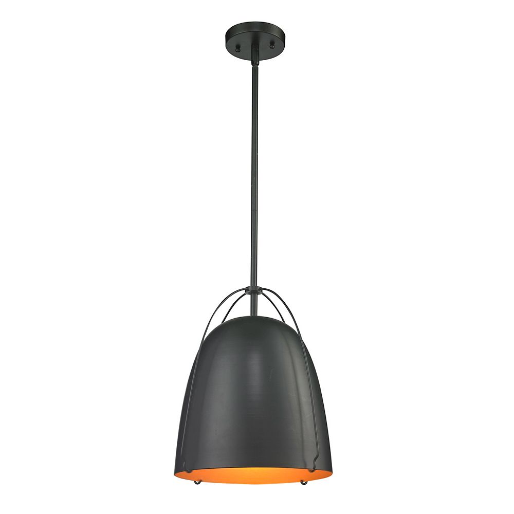 L2 Lighting 12 Inch Black Matt Industrial Pendant | The Home Depot Canada