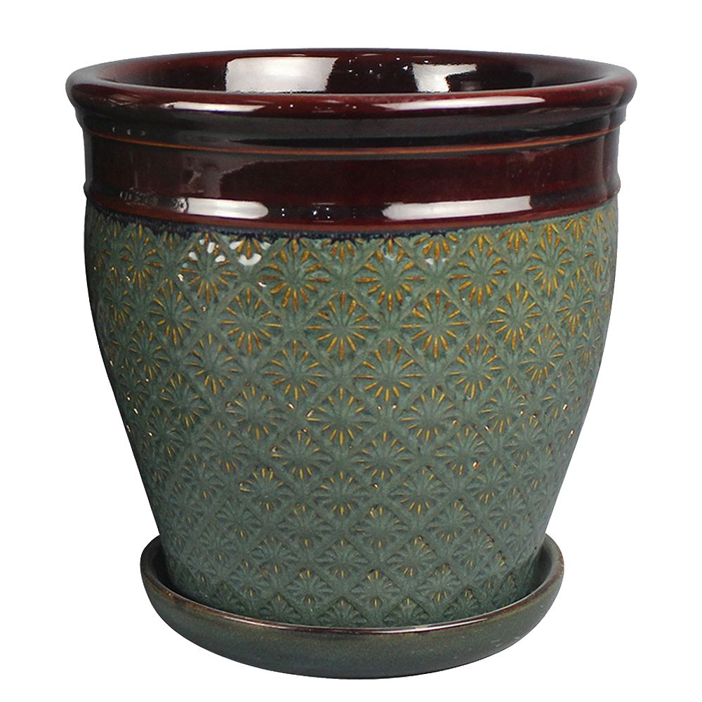 Trendspot 10-inch Blue Sunburst Planter | The Home Depot Canada