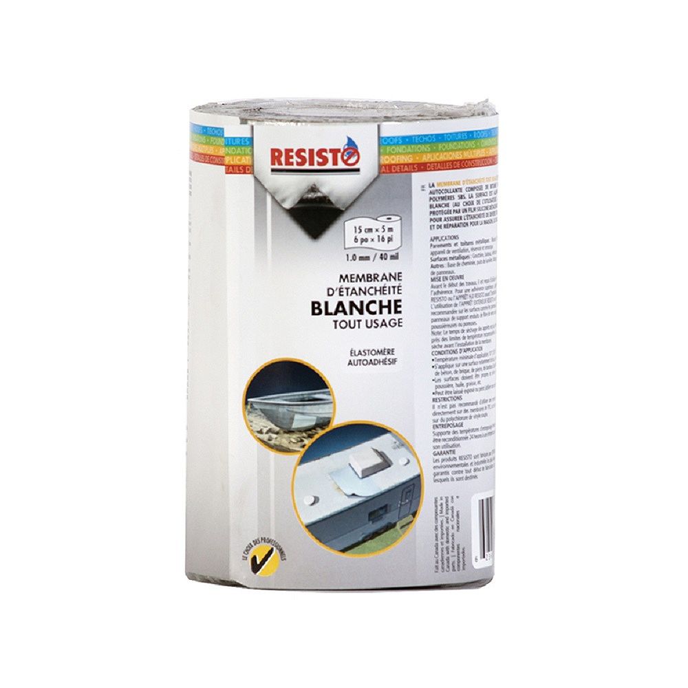 RESISTO Membrane D'Étanchéité Tout Usage - Blanc - Pour Toitures ...