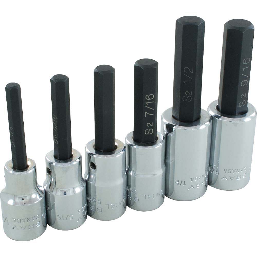 GRAY TOOLS 6-Piece Socket Set Hex Head 1/2 Inch Drive Standard Sae ... GRAY TOOLS 6-Piece Socket Set Hex Head 1/2 Inch Drive Standard Sae ...