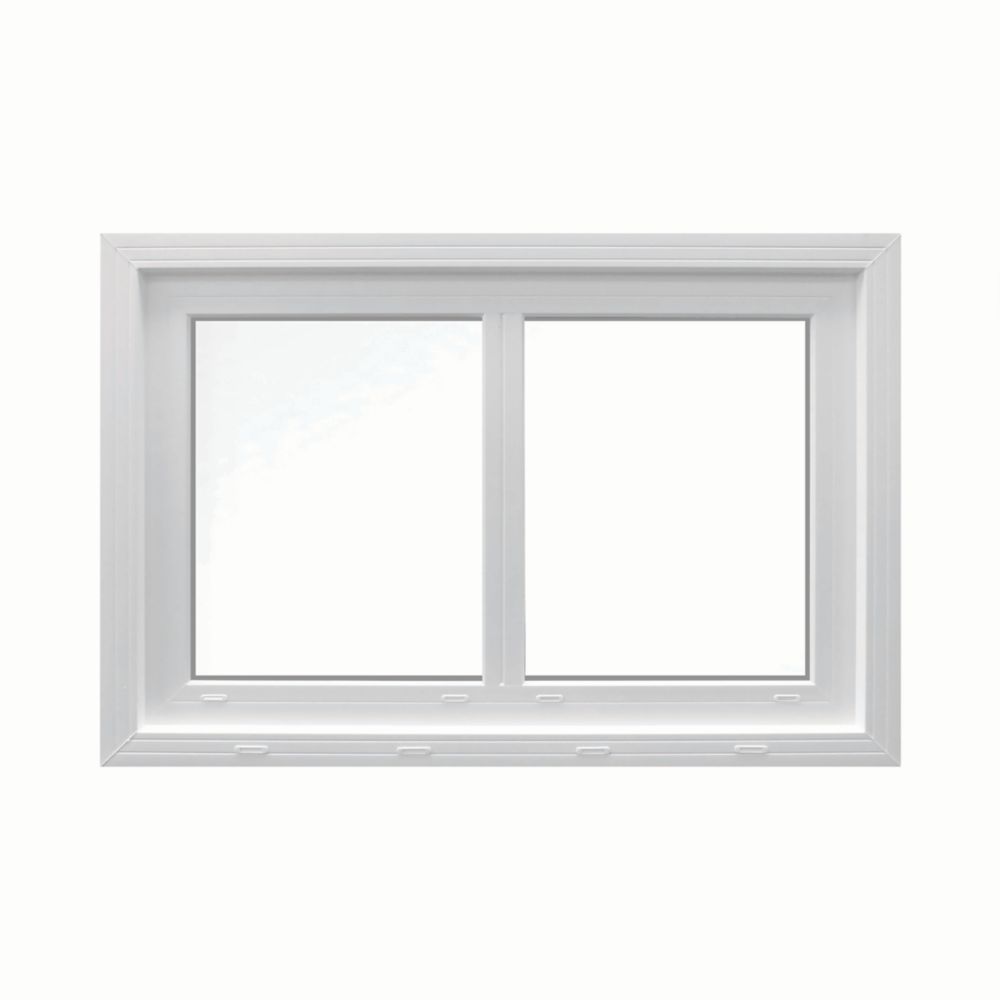 SOLENSIS 42 inch x 42 inch Vinyl Sliding Window with 3 1/4 inch Frame ...