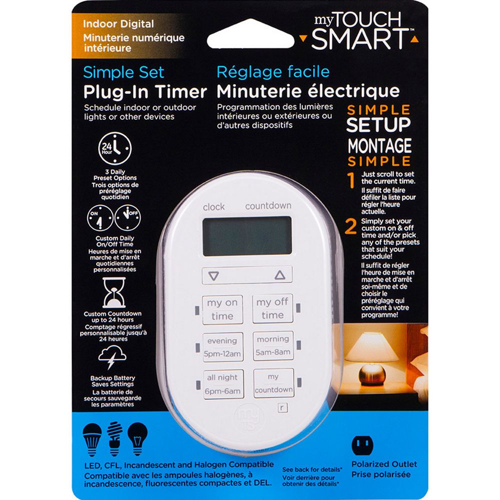myTouchSmart myTouchSmart Simple Set 24hr Digital Timer, 1-Polarized ...