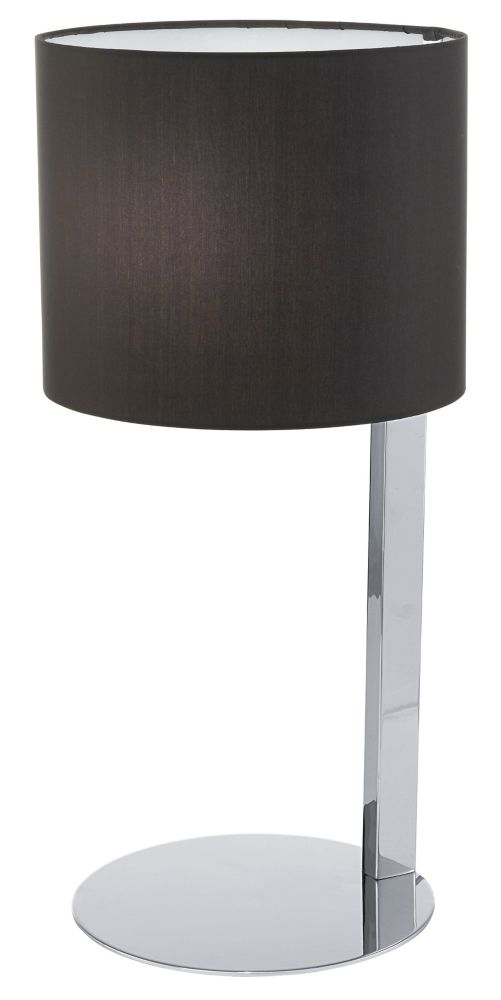 Eglo Chicco Table Lamp 1L, Chrome Finish with Black Fabric Shade | The ...