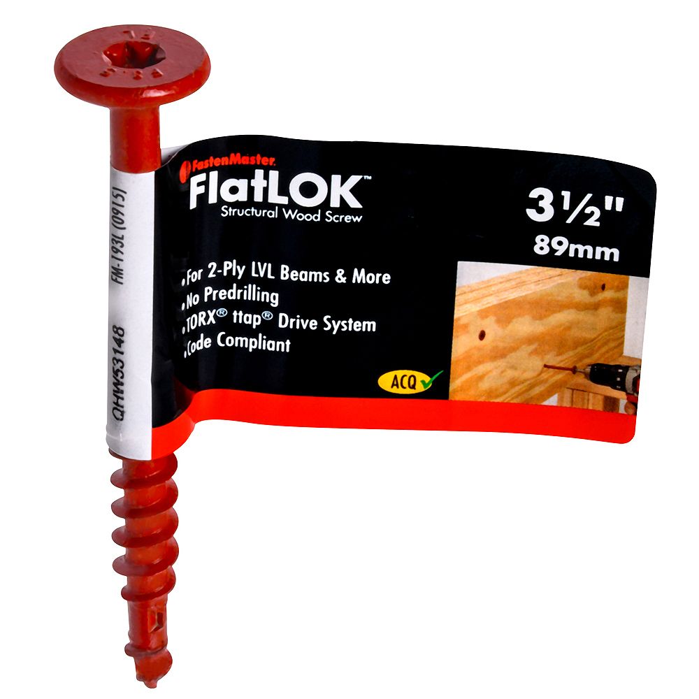 FastenMaster 3-1/2-inch Torx(R) ttap(R) Drive Flat Head FlatLOK(TM) Structural Wood Screw ...