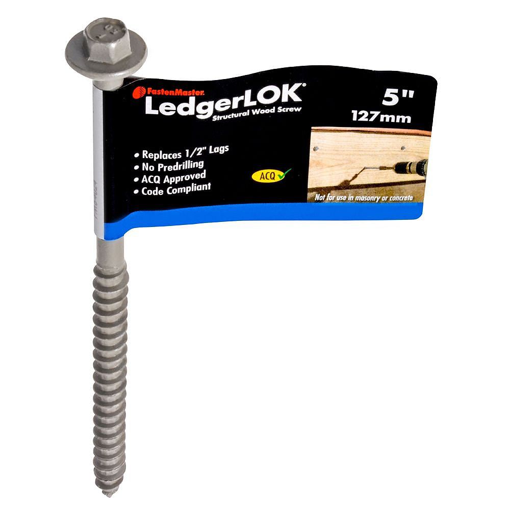 FastenMaster 5-inch Hex Washer Head LedgerLOK(R) Structural Wood Screw ...