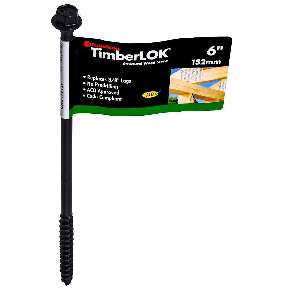 FastenMaster 6-inch Hex Washer Head TimberLOK(R) Structural Wood Screw ...
